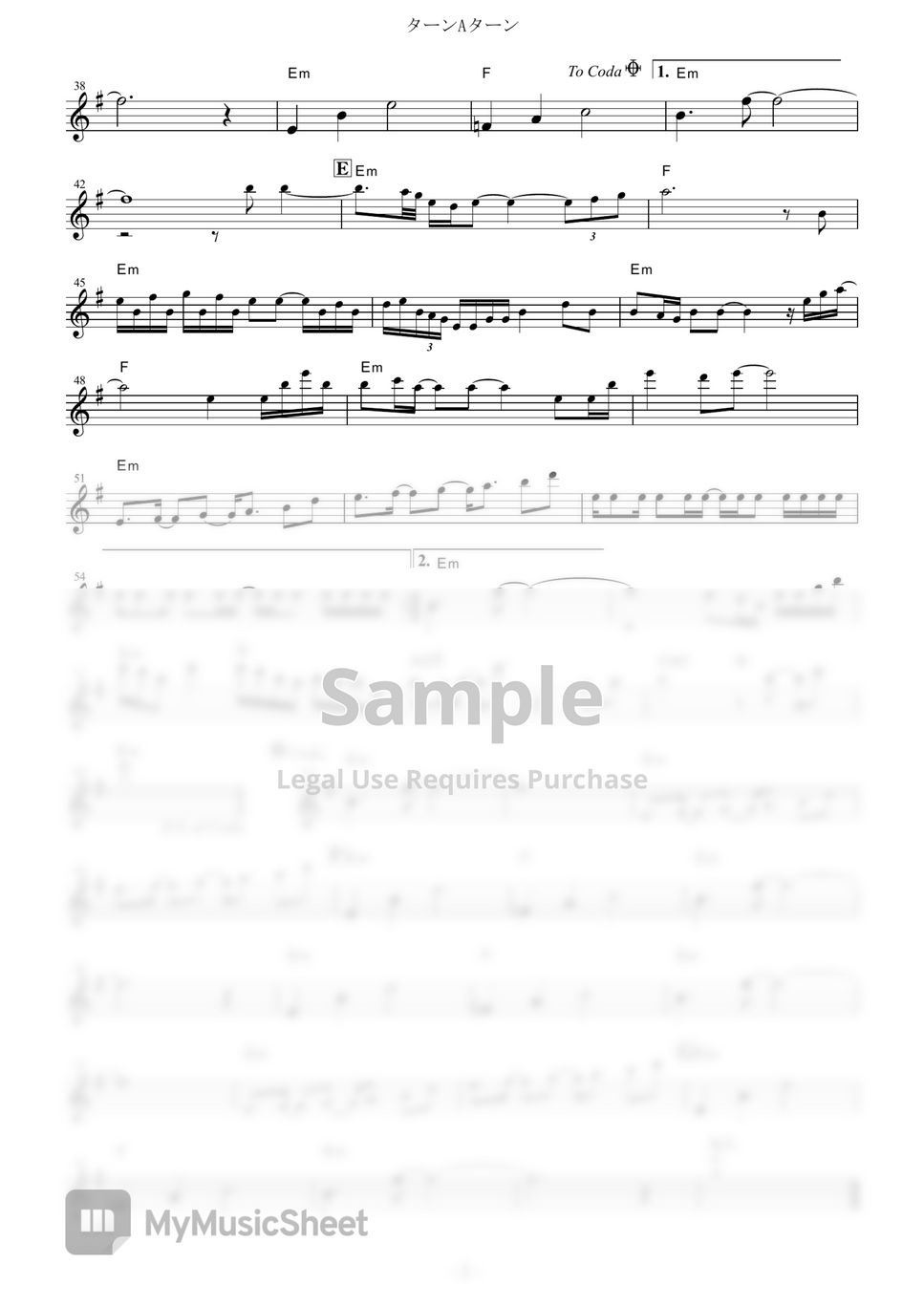 Hideki Saijou - Turn A Turn (Turn A Gundam / in Bb) Lembar Musik by ...