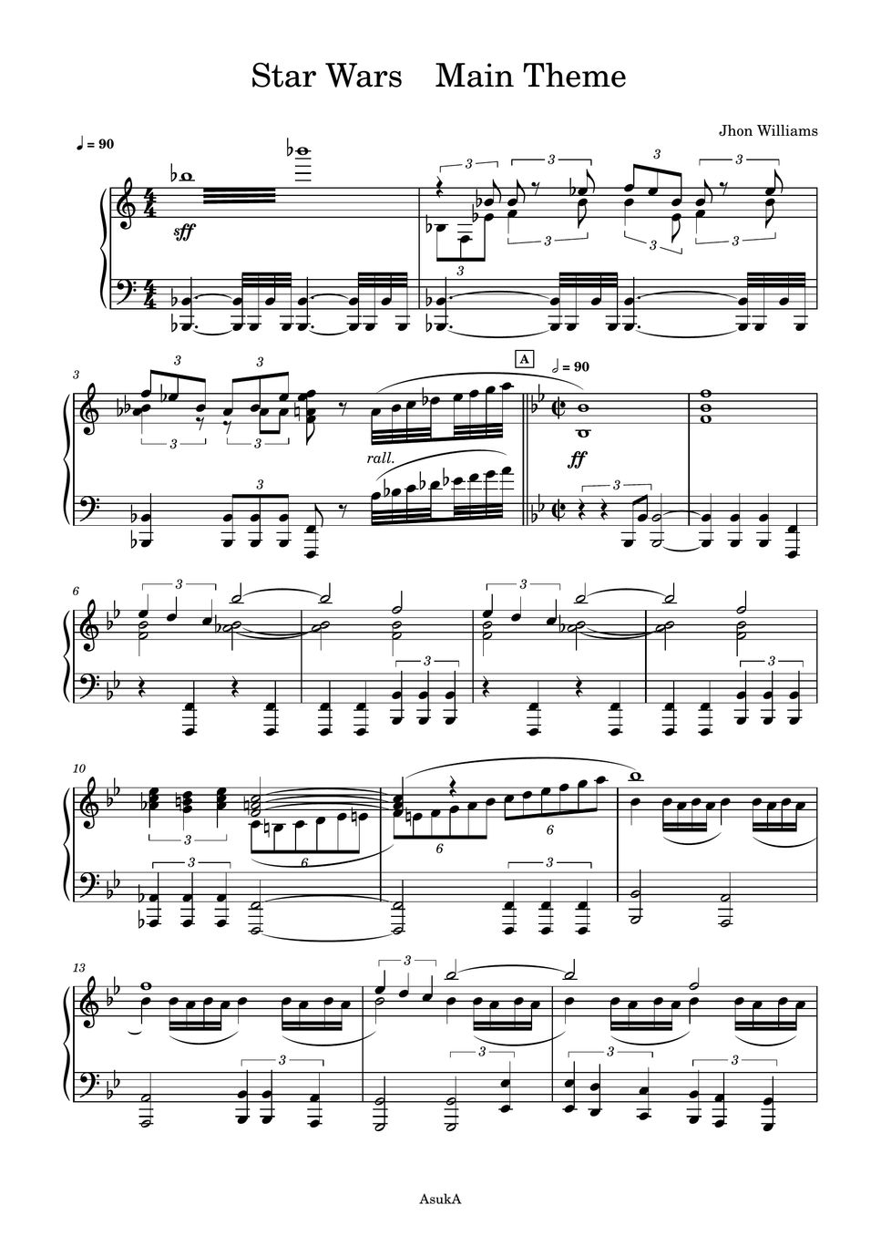 Jhon Williams - Star Wars Main Theme (スターウォーズピアノ、star wars Piano ...