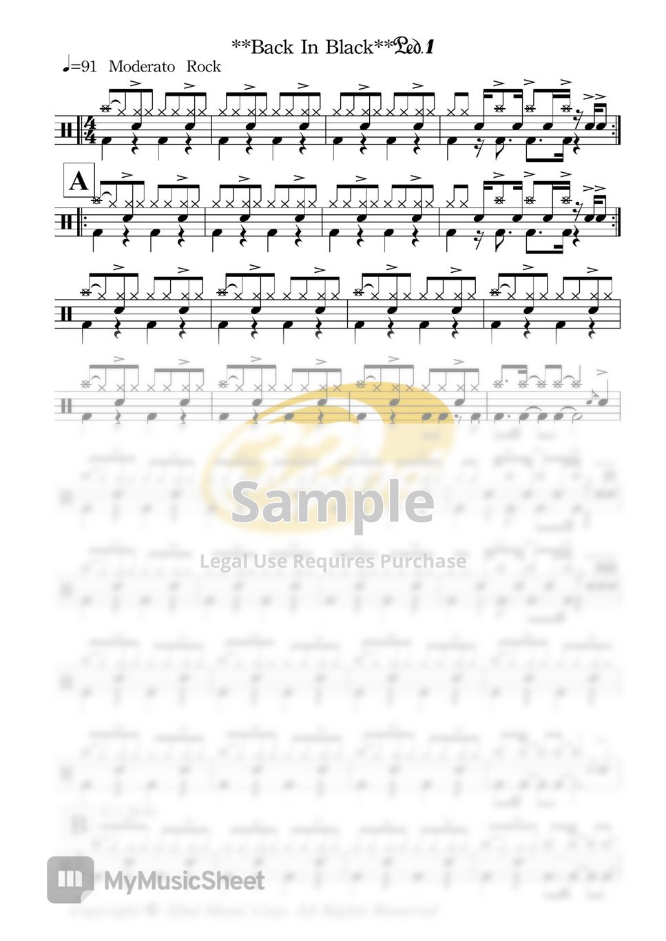 AC/DC - Back In Black 악보 by 張文光