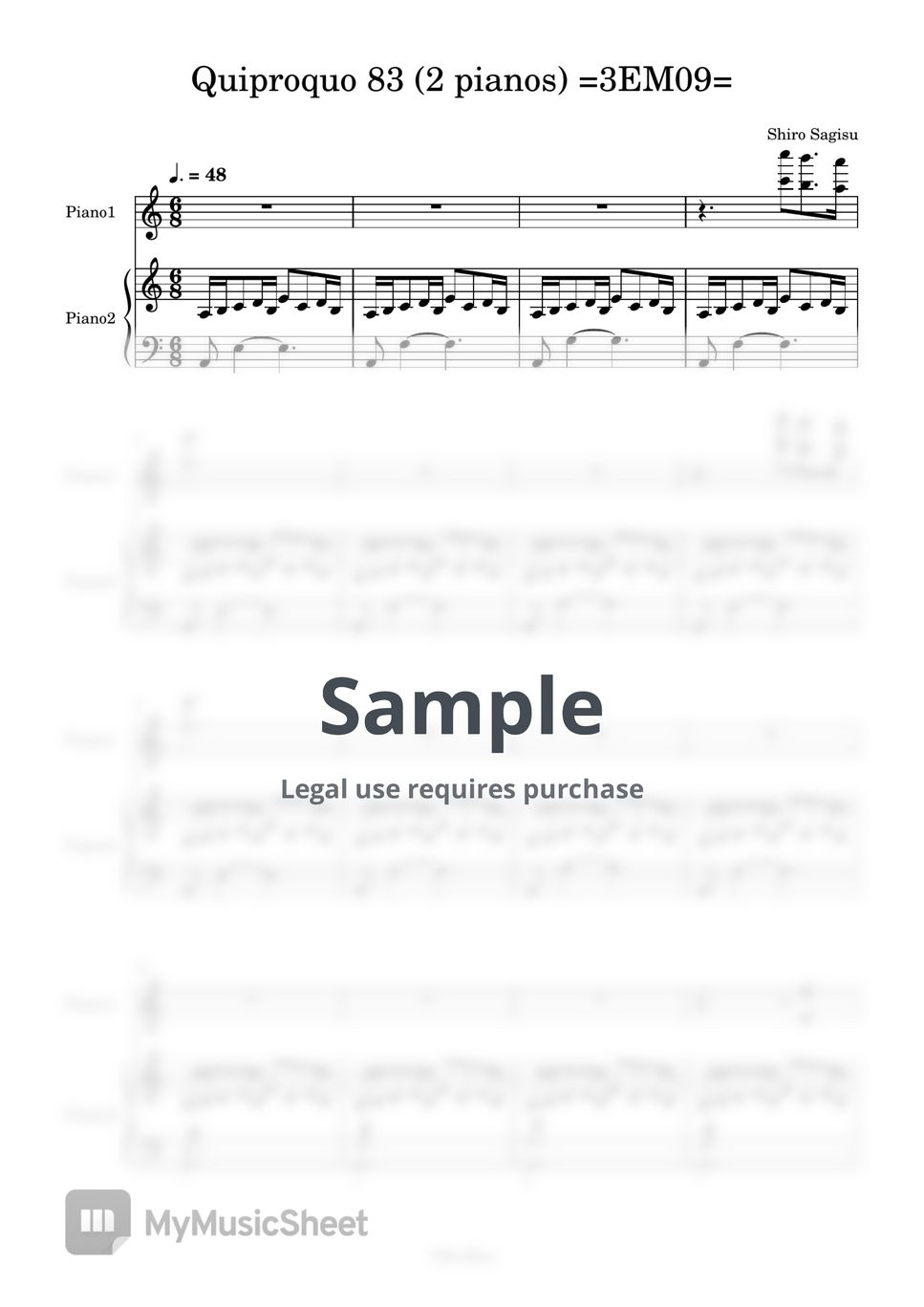 EVANGELION 3.0"YOU CAN (NOT) REDO" - Quiproquo 83 (2 pianos) =3EM09= 楽譜 ...
