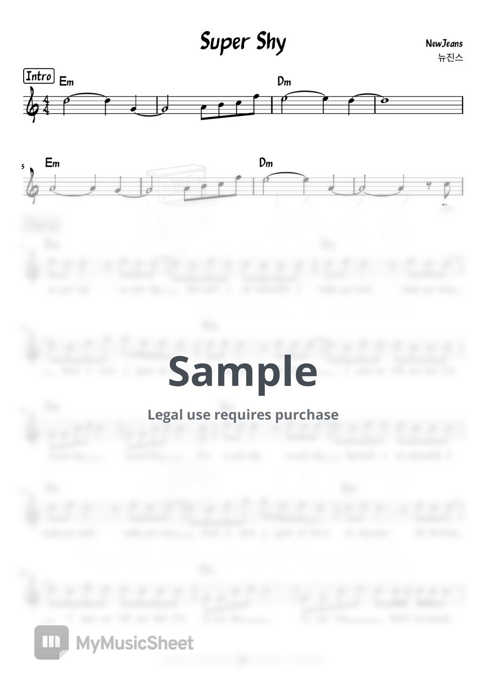 NewJeans - Super Shy Partitur by Jazz Classical Music Studio