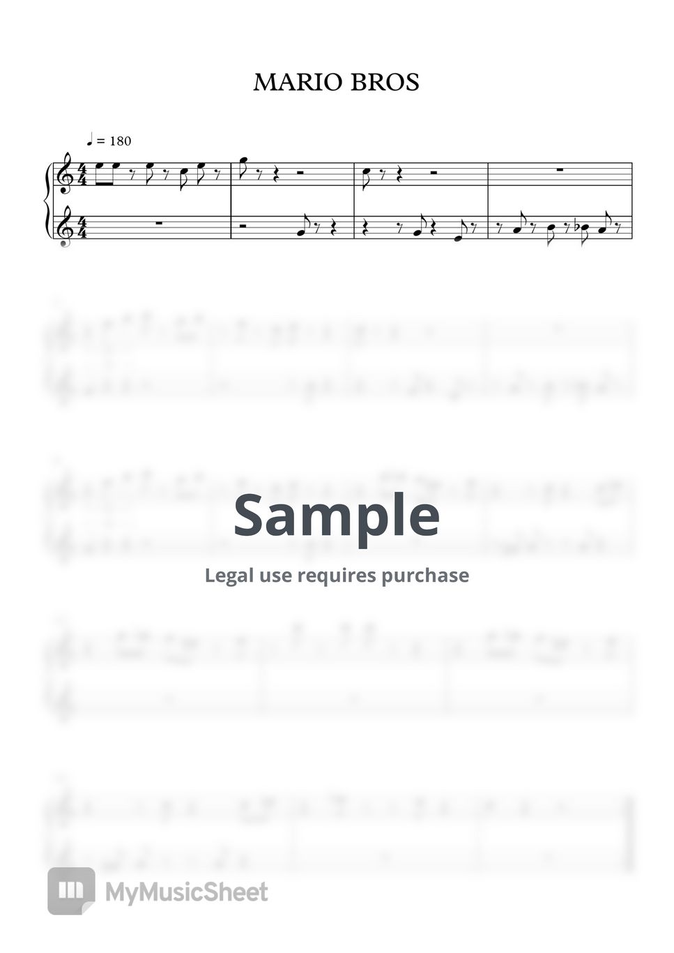 MARIO BROS OVERWORLD PIANO EASY/FÁCIL Sheet Music by AMADEO MOLINA