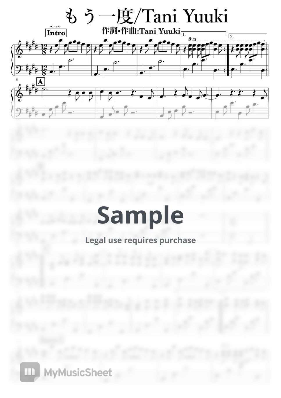 Tani Yuuki - もう一度 Sheets by Eri Nagayama