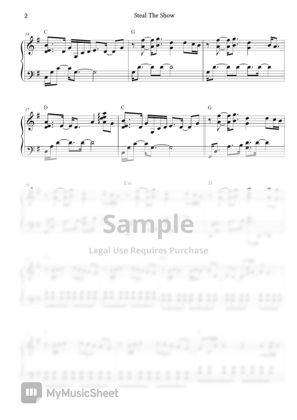 Lauv - Steal The Show (Elemental OST) Sheets by Melonical
