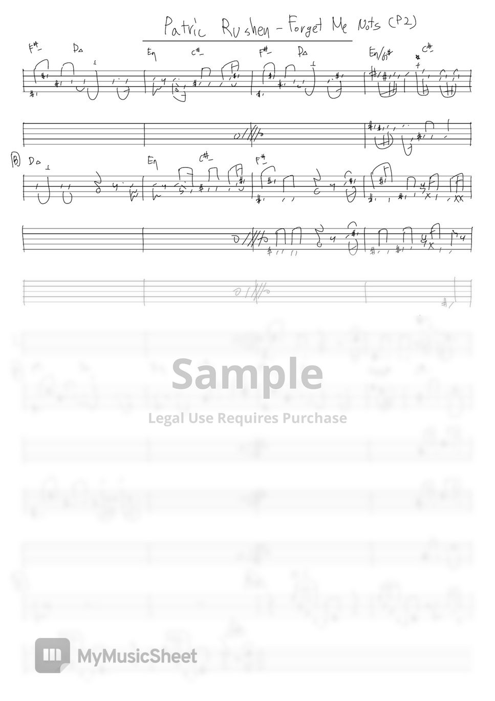 Patric Rushen - Forget Me Nots (handmade) 악보 by bass_swj