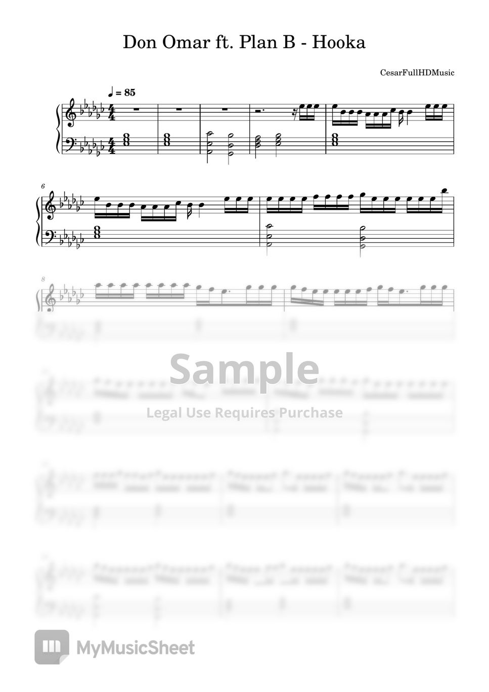 Don Omar ft. Plan B - Hooka Sheet Music