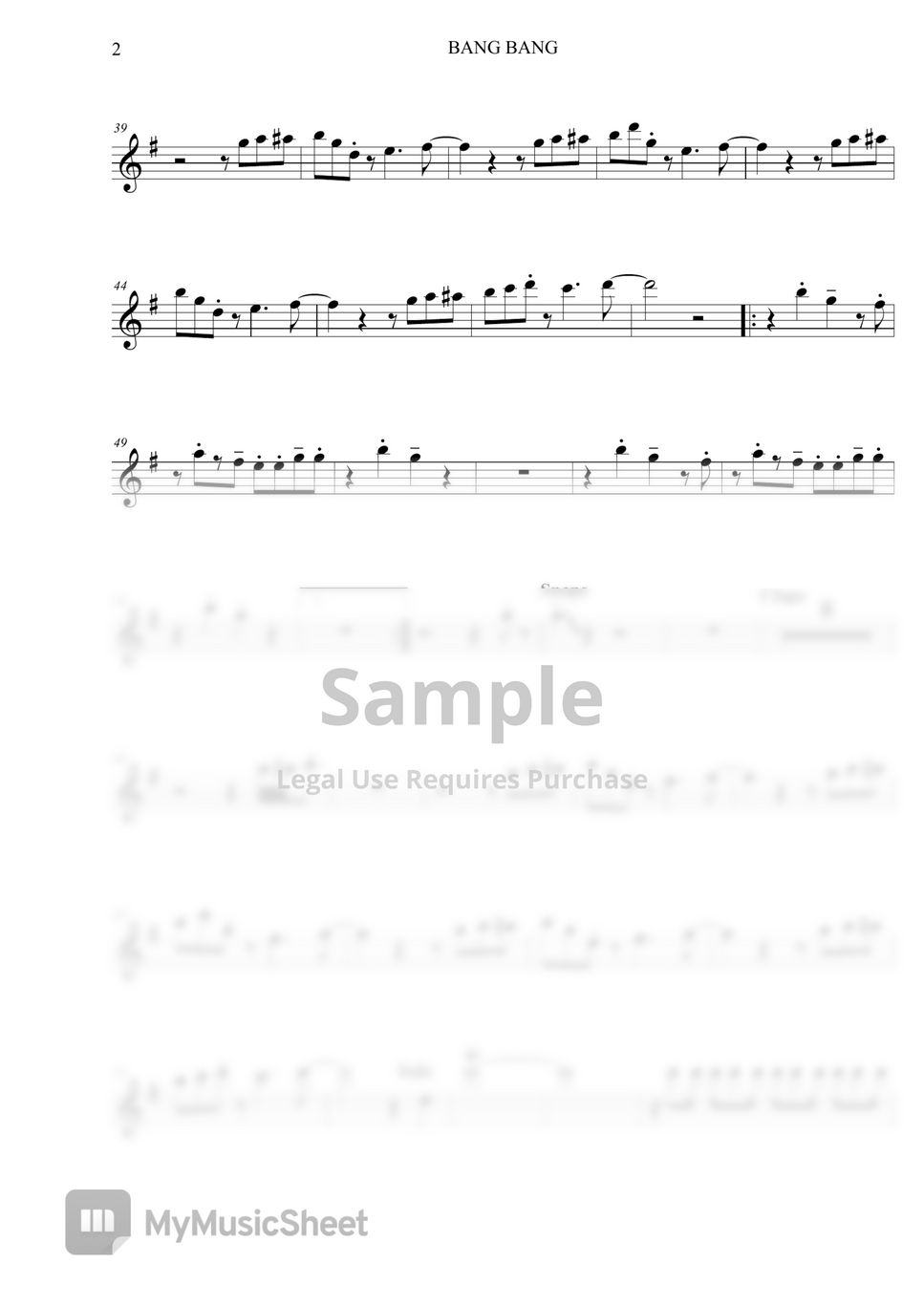 Bang Bang - David Sanborn (Alto Sax) Sheets by Ismael Dorado