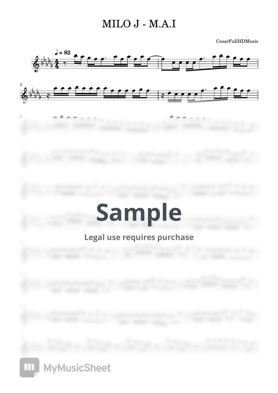 MILO J - M.A.I Sheet Music