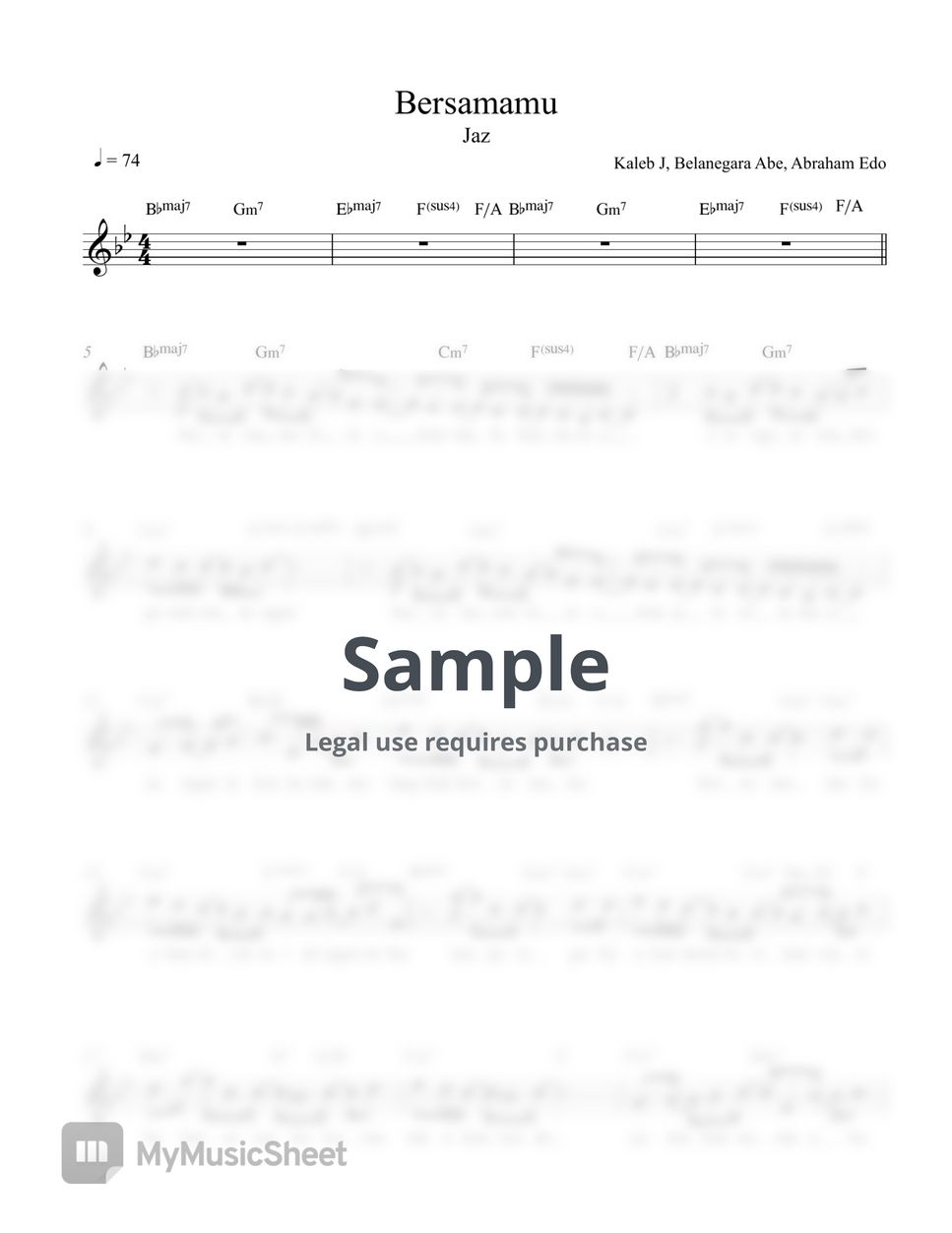 Jaz - Jaz - Bersamamu Sheet Music by Heldi Yuliyana
