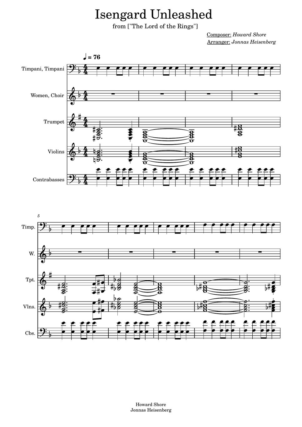 Howard Shore - Isengard Unleashed Sheets by Jonnas Heisenberg