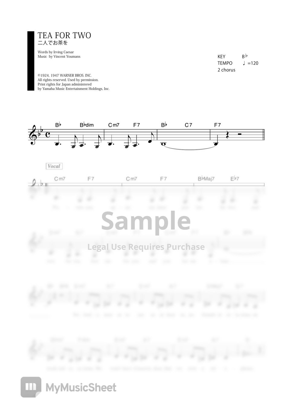 TEA FOR TWO (VOCAL MAGAZINE) Hoja by Far East Island Record