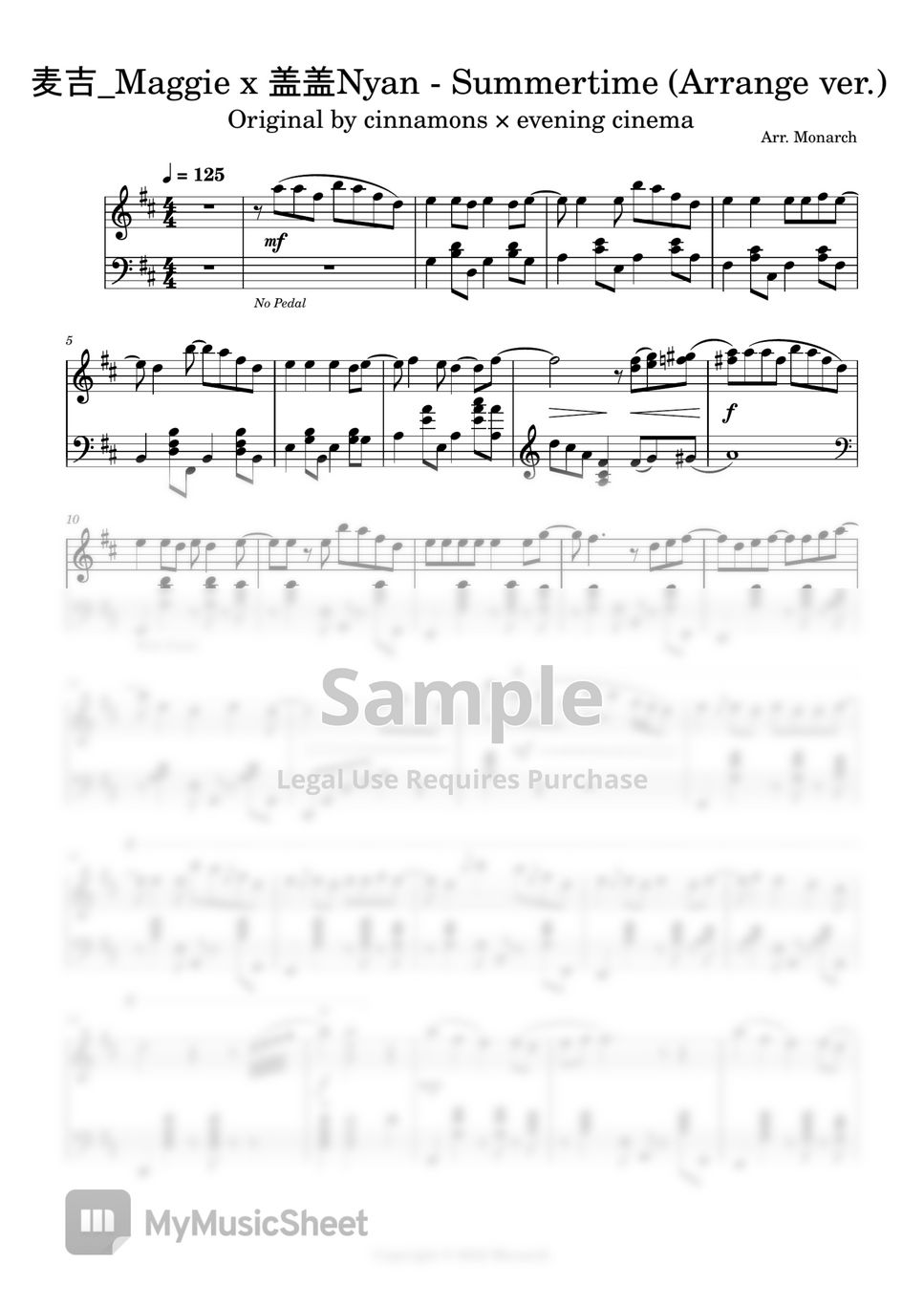 cinnamons × evening cinema - 麦吉_Maggie x 盖盖Nyan - Summertime (Arrange ...