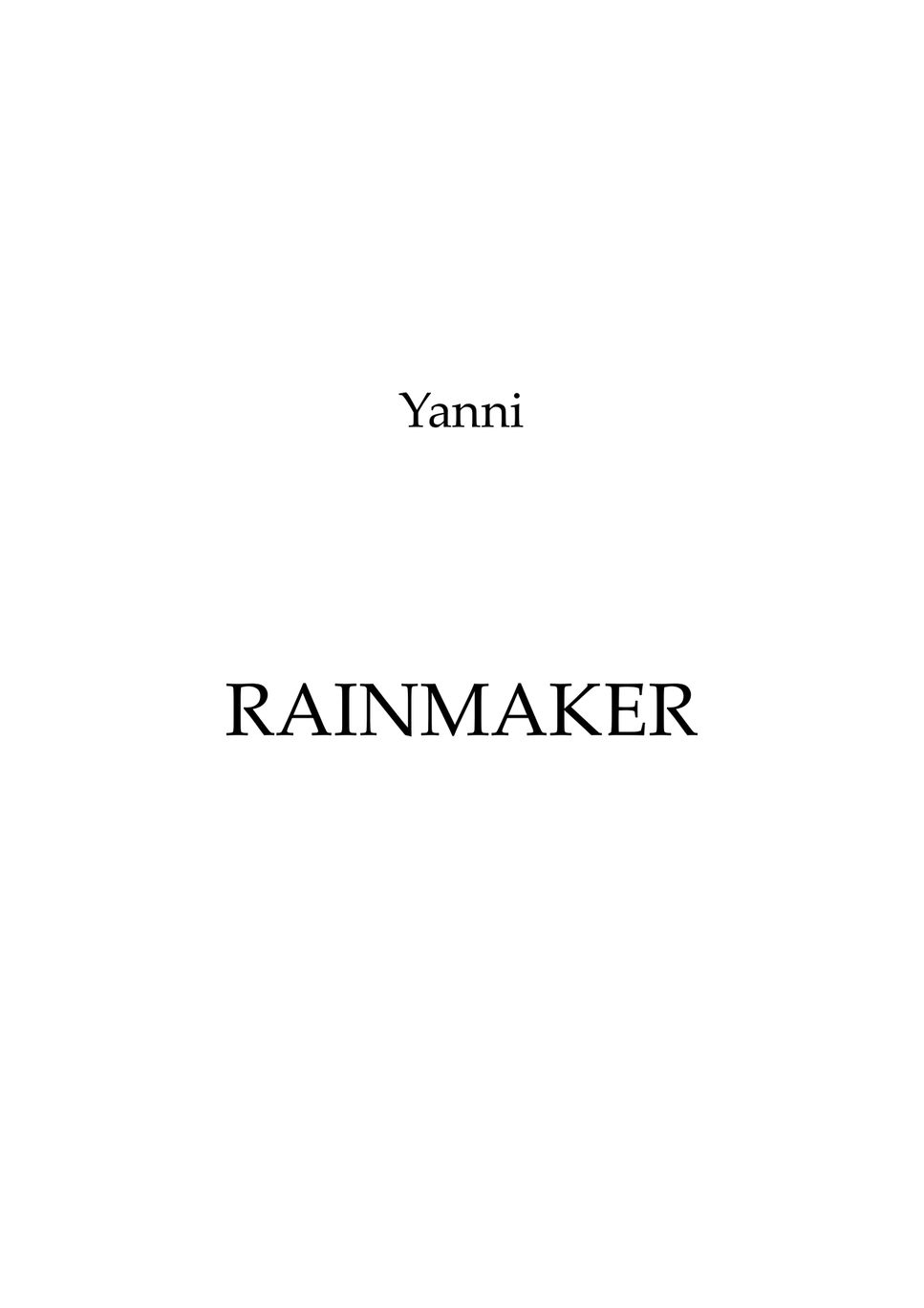 Yanni - Rainmaker (官方尊享版) Sheet Music by Yun Wen