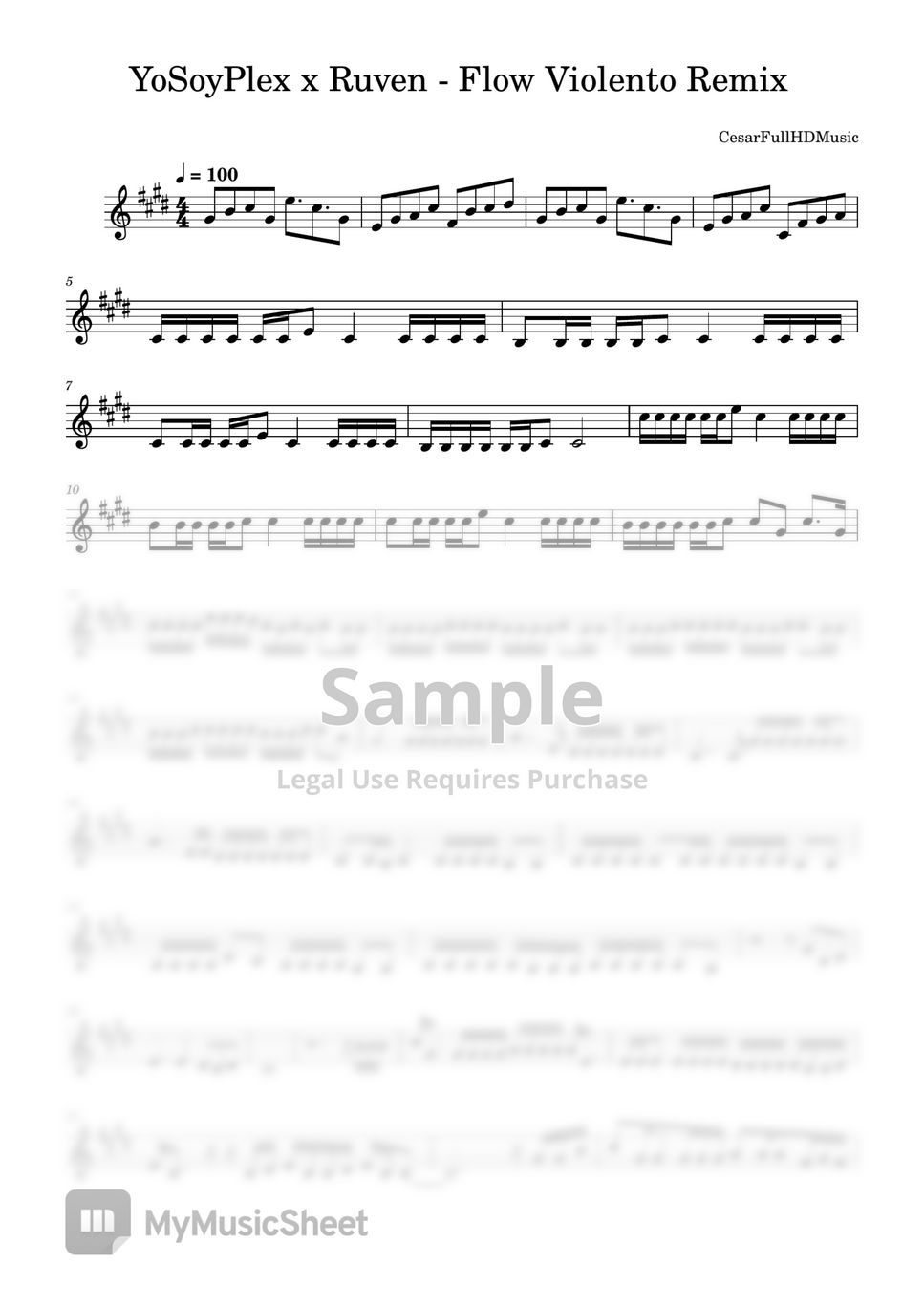 YoSoyPlex x Ruven - Flow Violento Remix Sheets