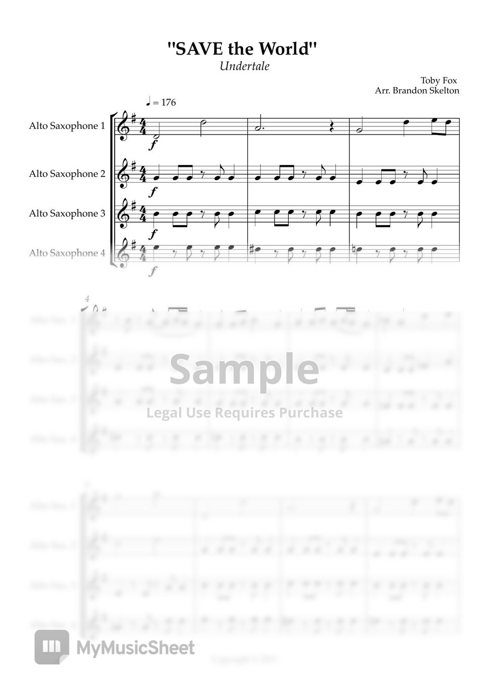 Toby Fox - Save the World (Full Score) Sheets by Brandon Skelton