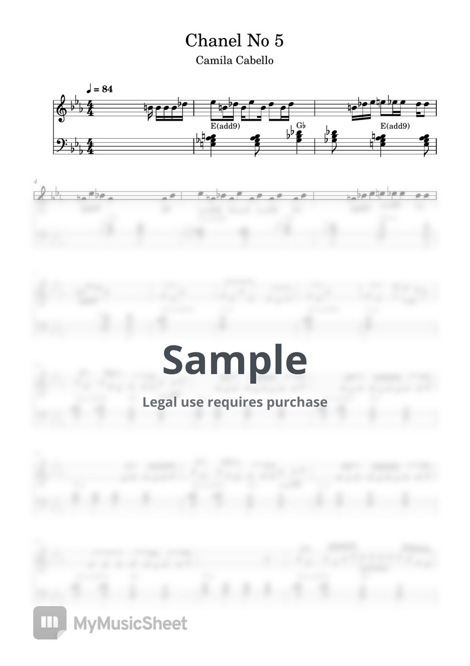 Camila Cabello - Chanel No 5 Sheet Music by Will Adagio