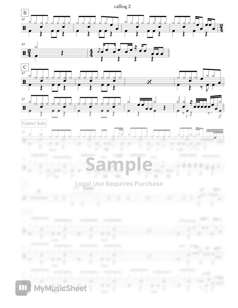 B'z - calling Sheets by Arkadia Drums