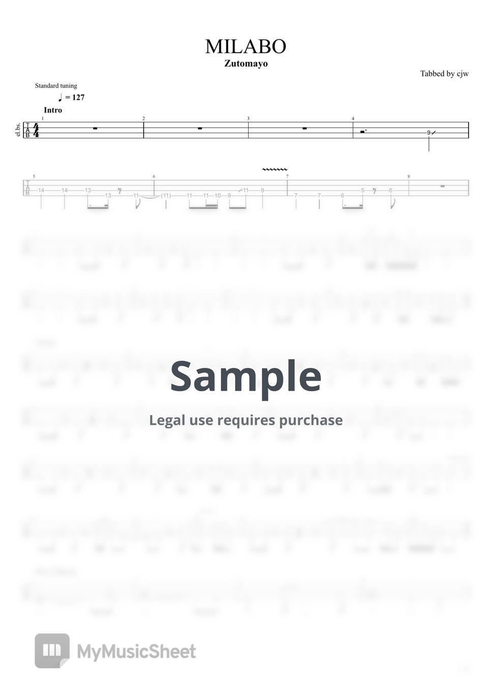 Zutomayo - MIlabo Sheet Music by cjw