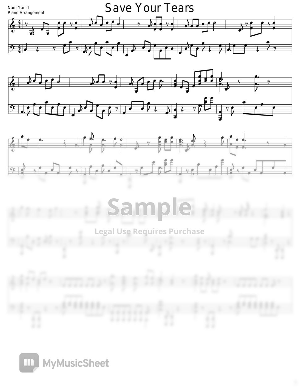 The Weeknd - Save Your Tears 악보 by Naor Yadid