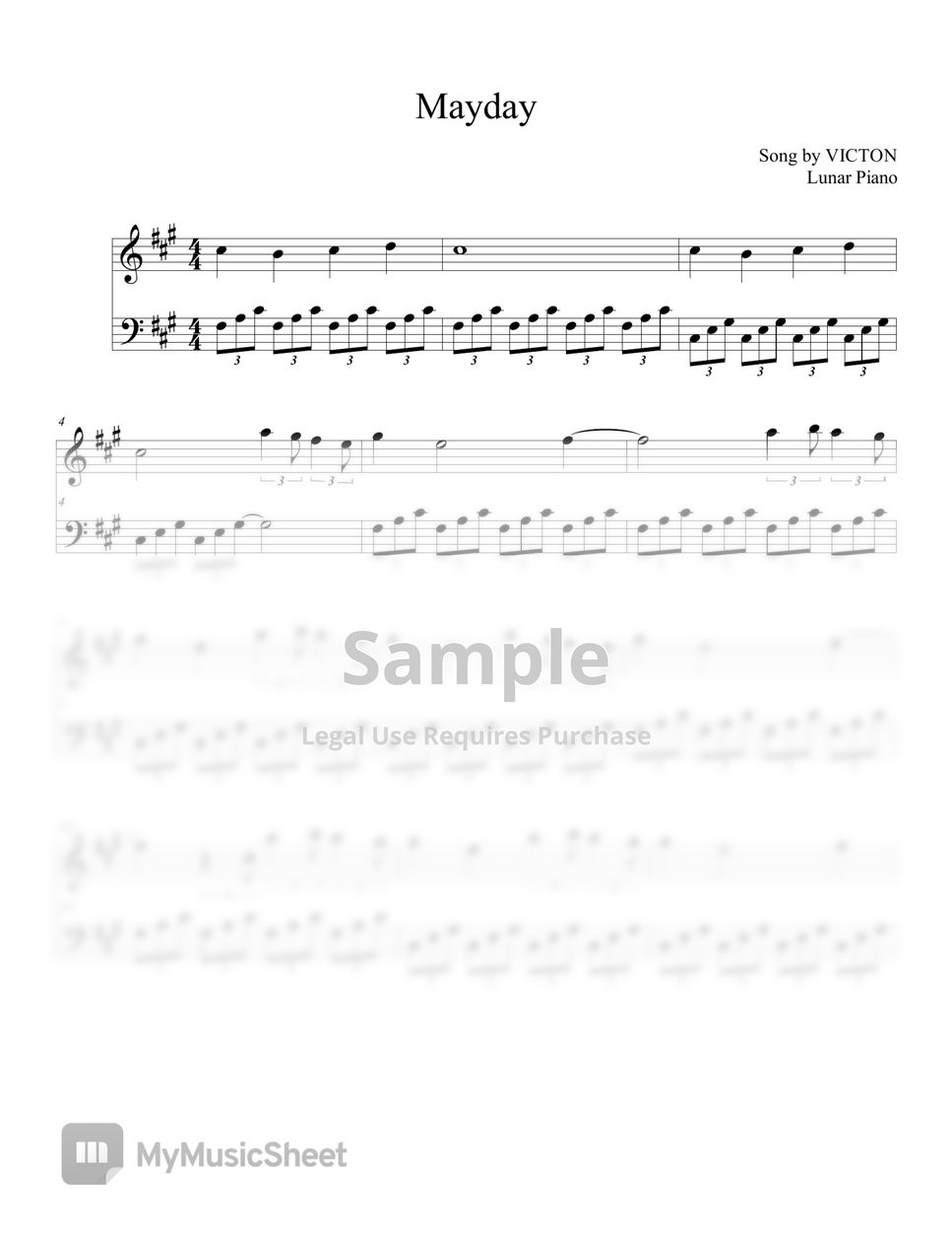 VICTON - Mayday Sheets by Lunar Piano