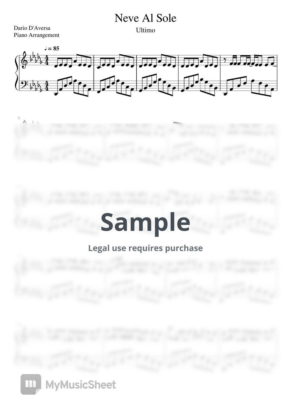 Ultimo - Neve Al Sole 악보 by Dario D'Aversa