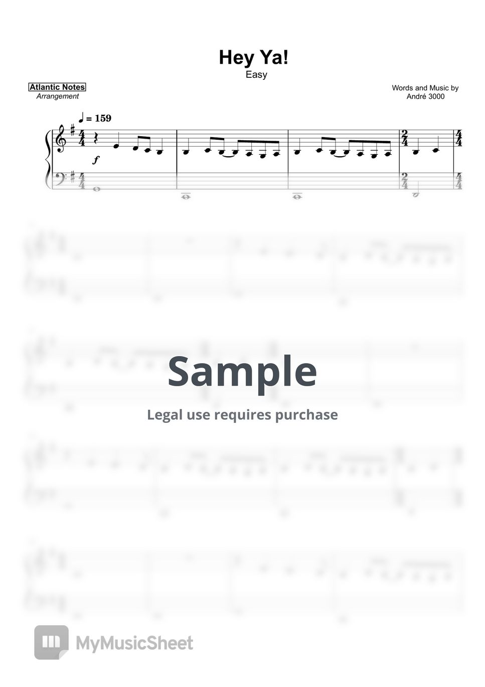 OutKast - Hey Ya! Bladmuziek by Atlantic Notes