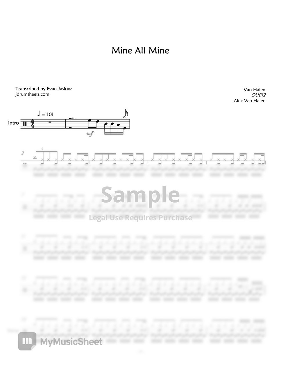 Van Halen - Mine All Mine Hoja by Evan Jaslow