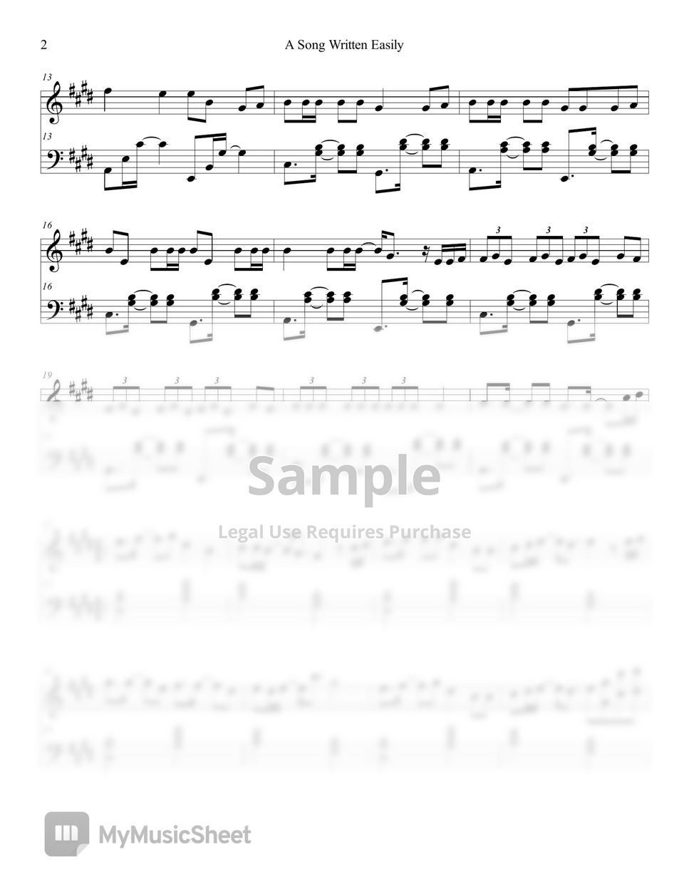 ONEUS - A Song Written Easily 楽譜 by Lunar Piano