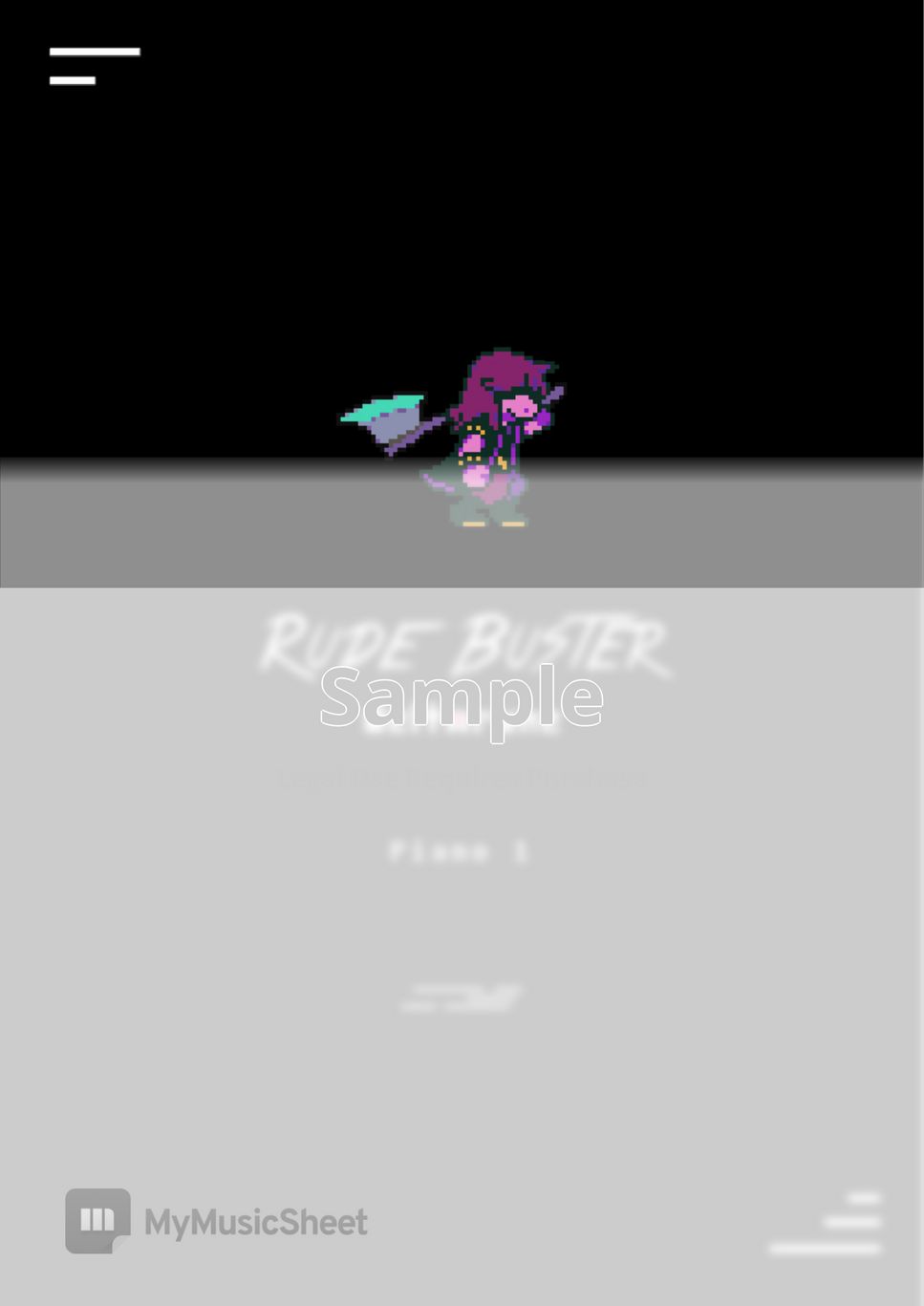 Deltarune - Rude Buster (2 Player 4 Hands) Sheet Music by PianoBox