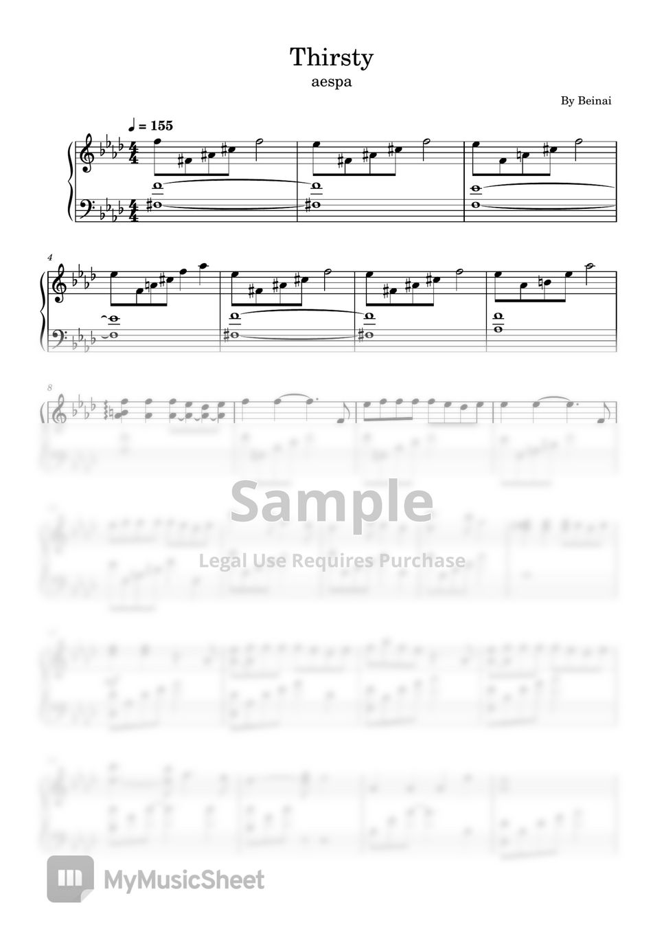 aespa - Thirsty 악보 by Beinai