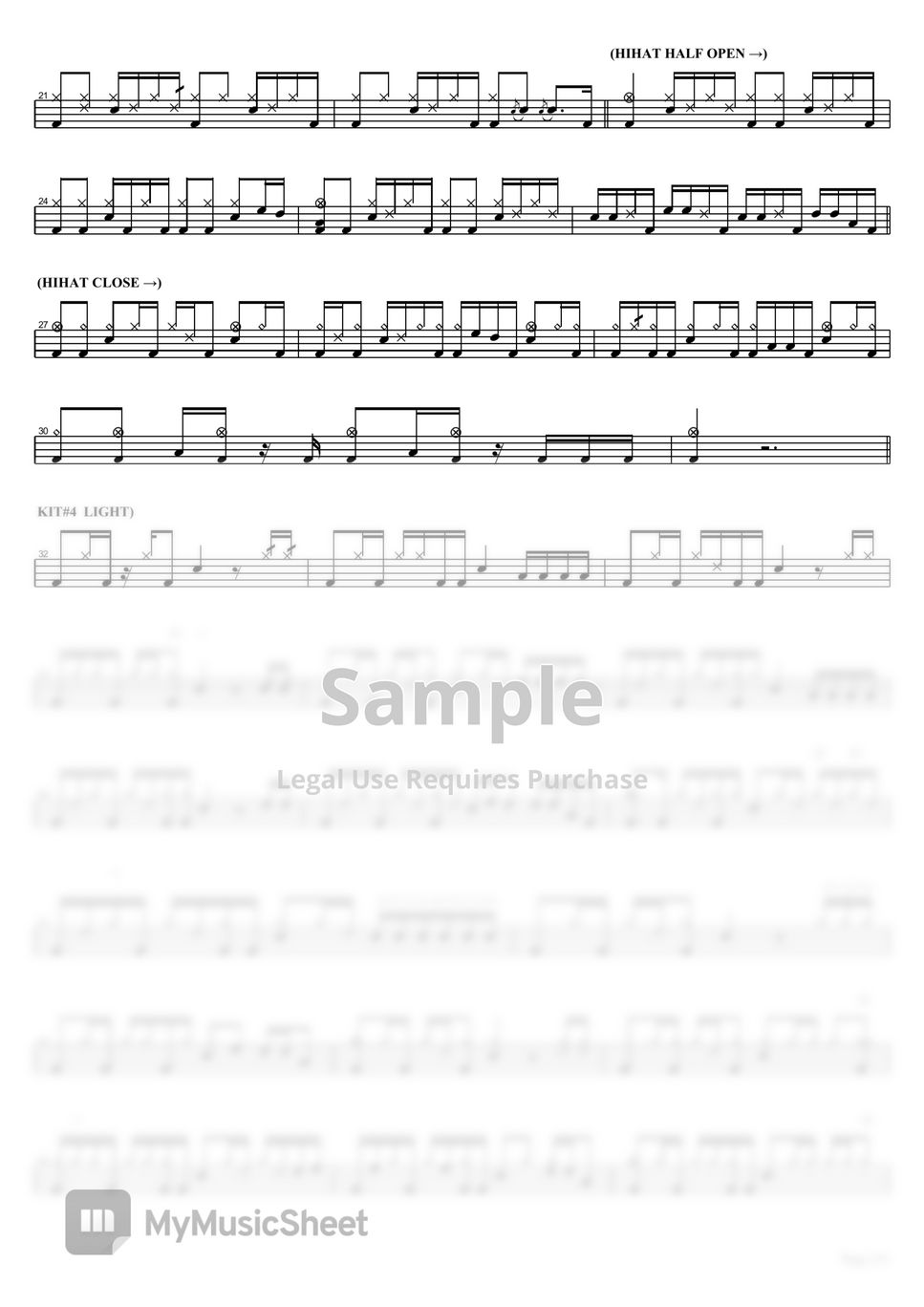 Roland V - Drums Portable Sheets by COPYDRUM