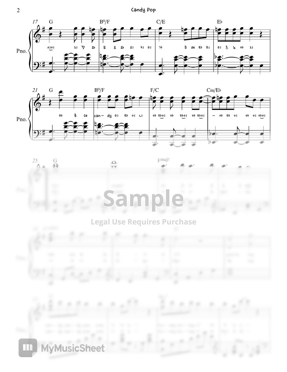 Twice (트와이스) - Candy Pop (캔디팝) Piano Sheet by. Gloria L. Sheet Music