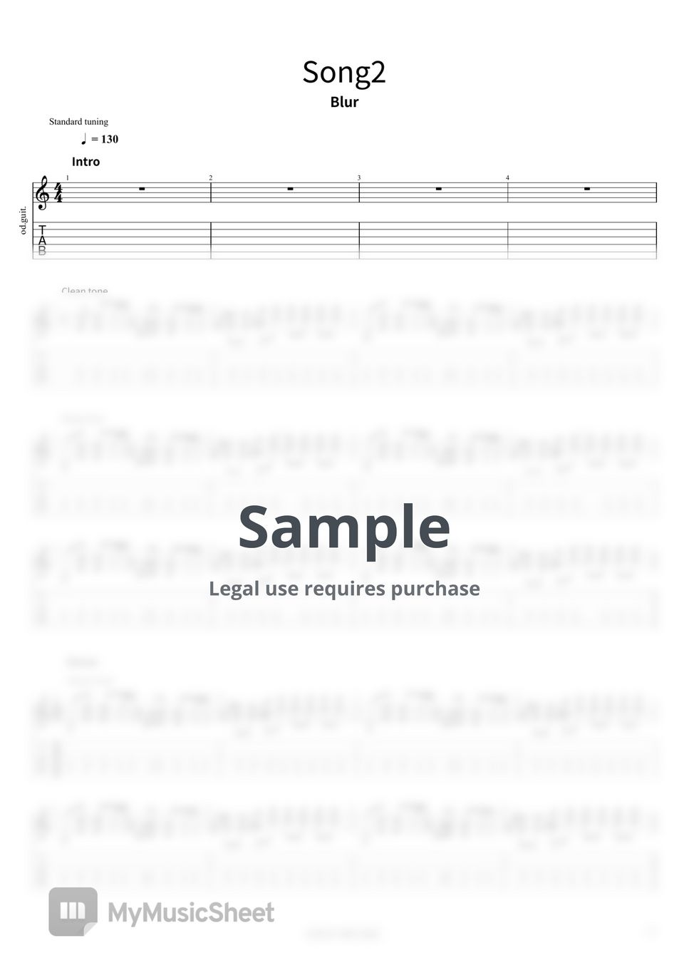 Blur - Song 2 Tab + 1 tauhan by GEO MUSIC