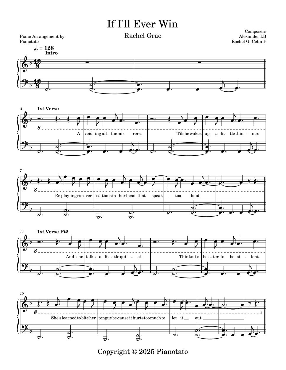 Rachel Grae - If I'll Ever Win Sheets by Pianotato