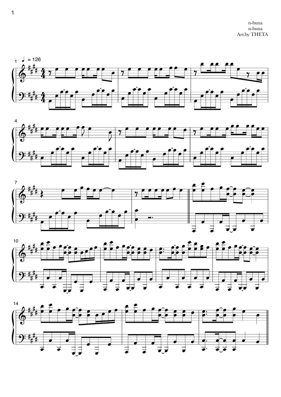 Yorushika - Dakara Bokuha Ongaku wo Yameta 楽譜 by THETA PIANO