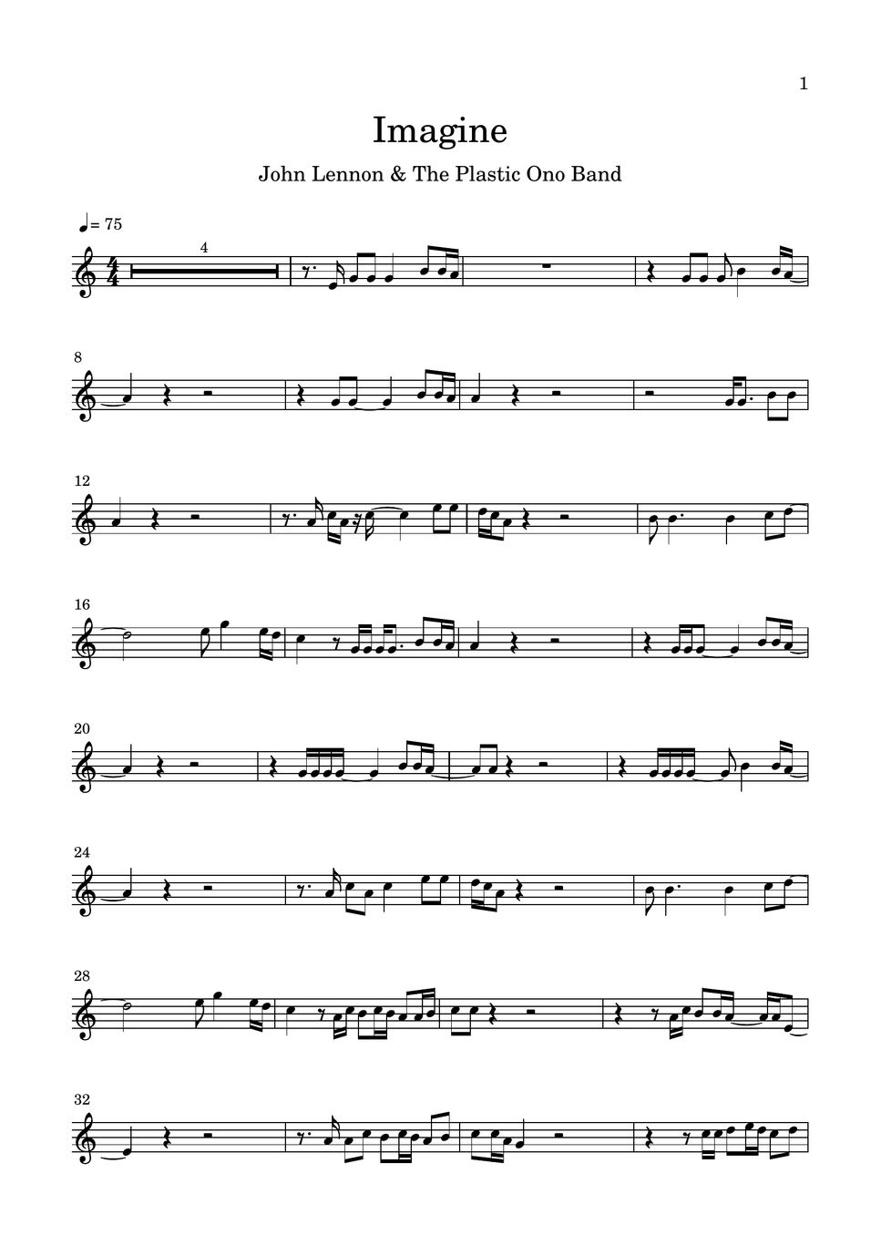 John Lennon - Imagine Sheet by Kaho