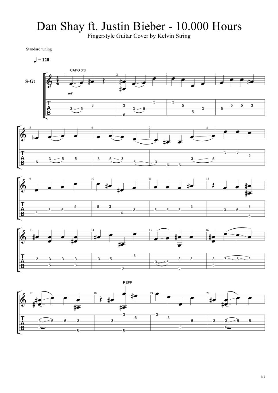 Dan + Shay, Justin Bieber - 10.000 Hours TAB by Kelvin Vilten