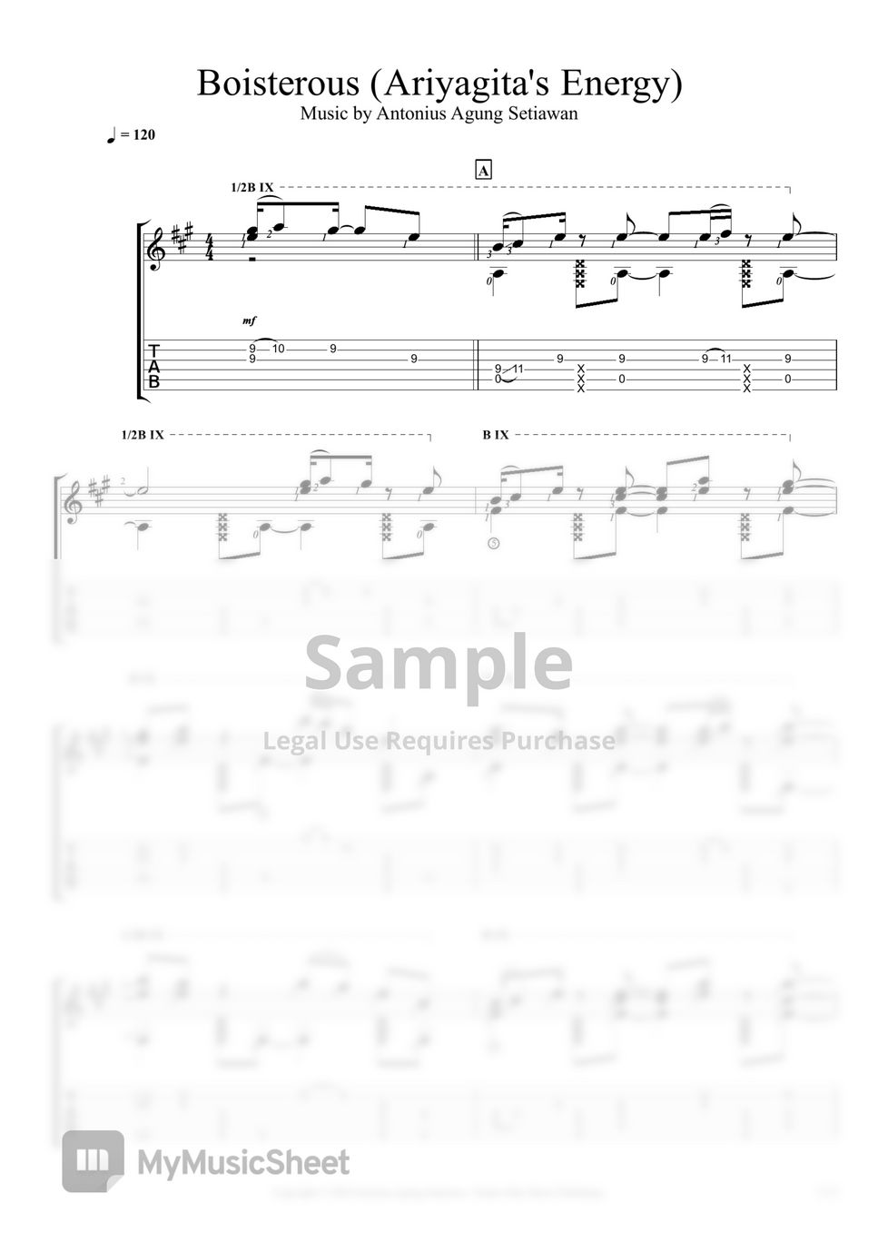 Antonius Agung Setiawan - Boisterous (Ariyagita's Energy) نوتة