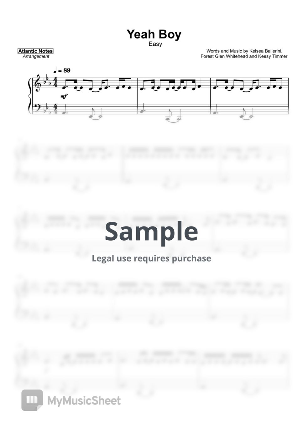 Kelsea Ballerini - Yeah Boy Sheet Music by Atlantic Notes