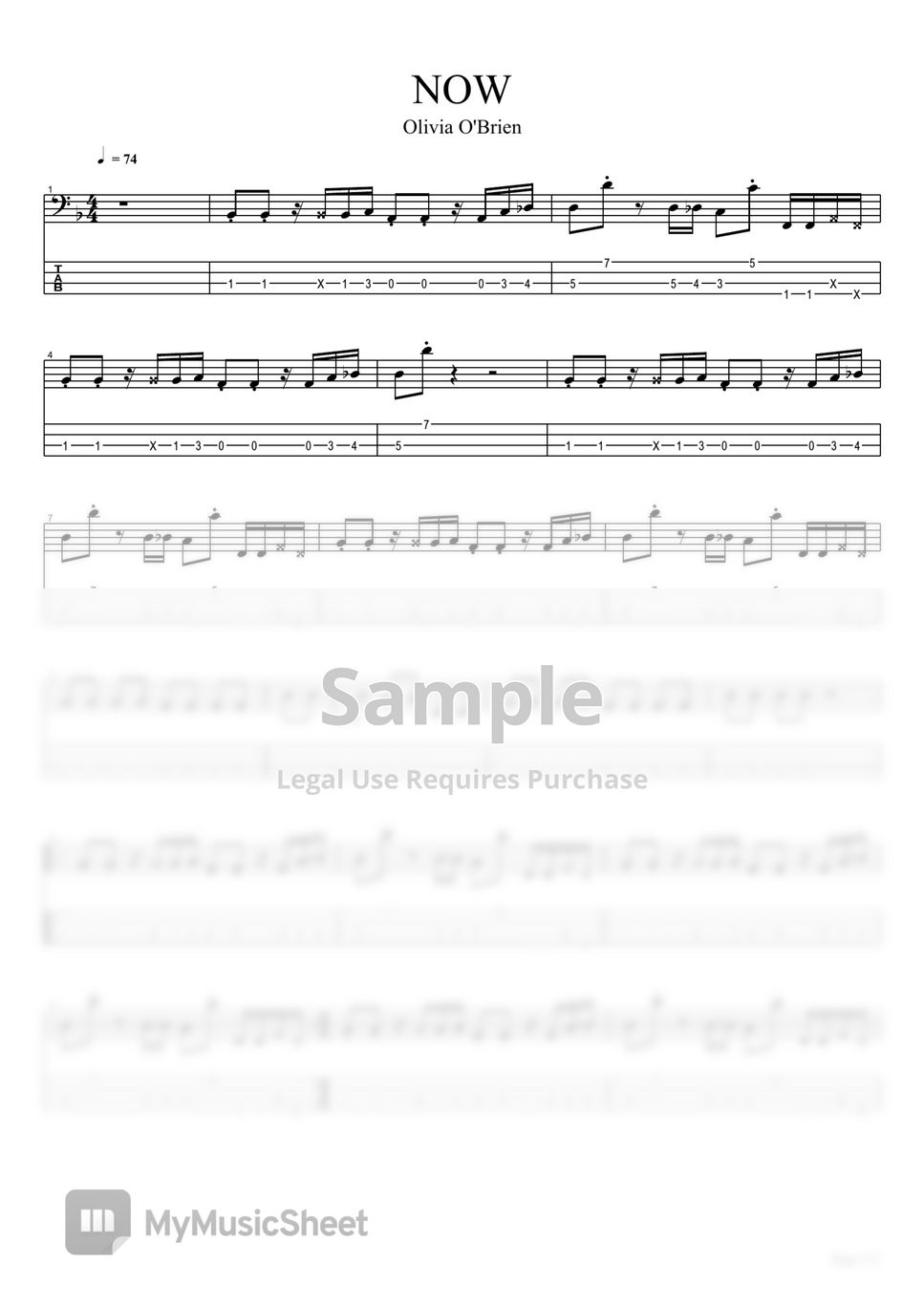 Olivia O'Brien - NOW Tab + 1staff by TUNA CRACKER