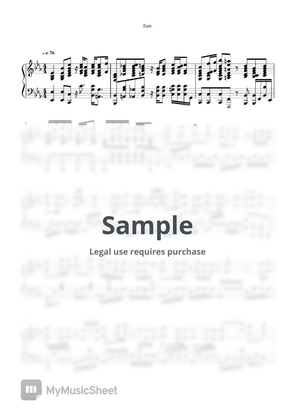 wacci - Ears โน้ตเพลง by PianoDiscoveries