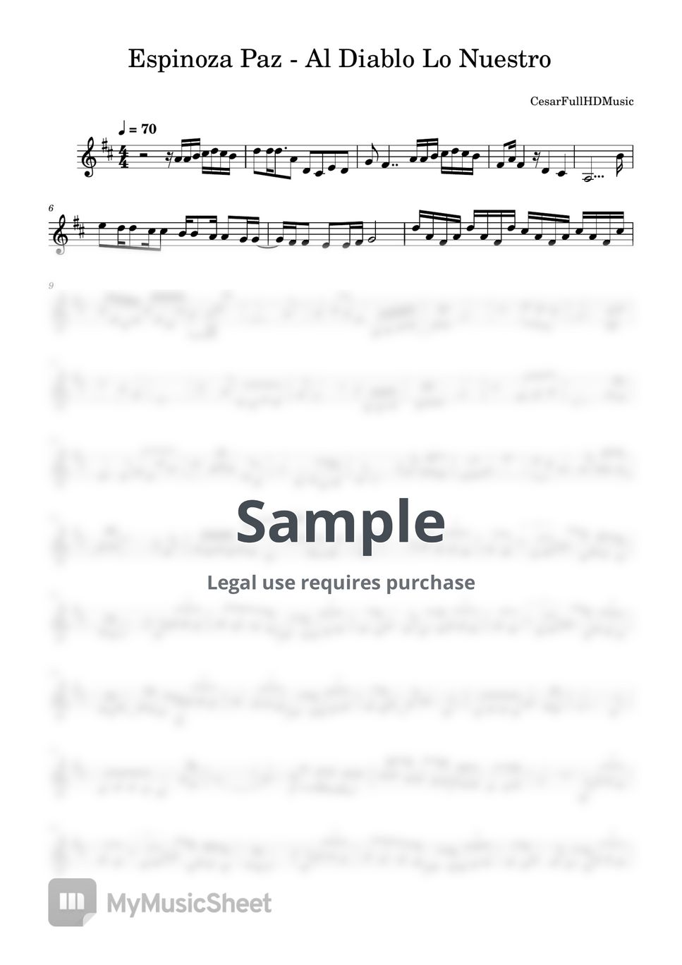 Espinoza Paz - Al Diablo Lo Nuestro Sheet Music