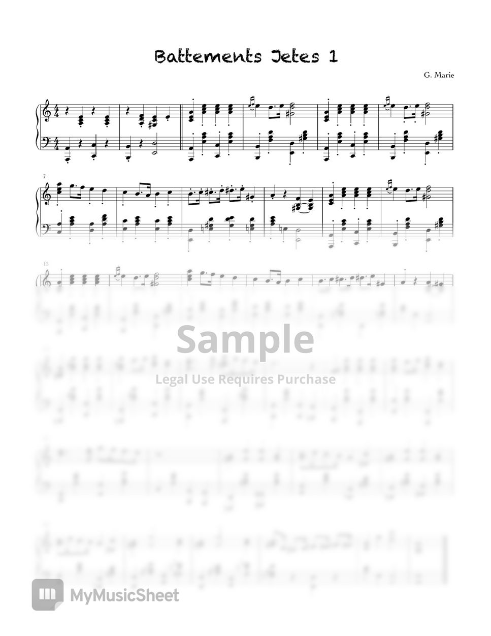 Ballet Amor - Battements jetes 1 Sheets