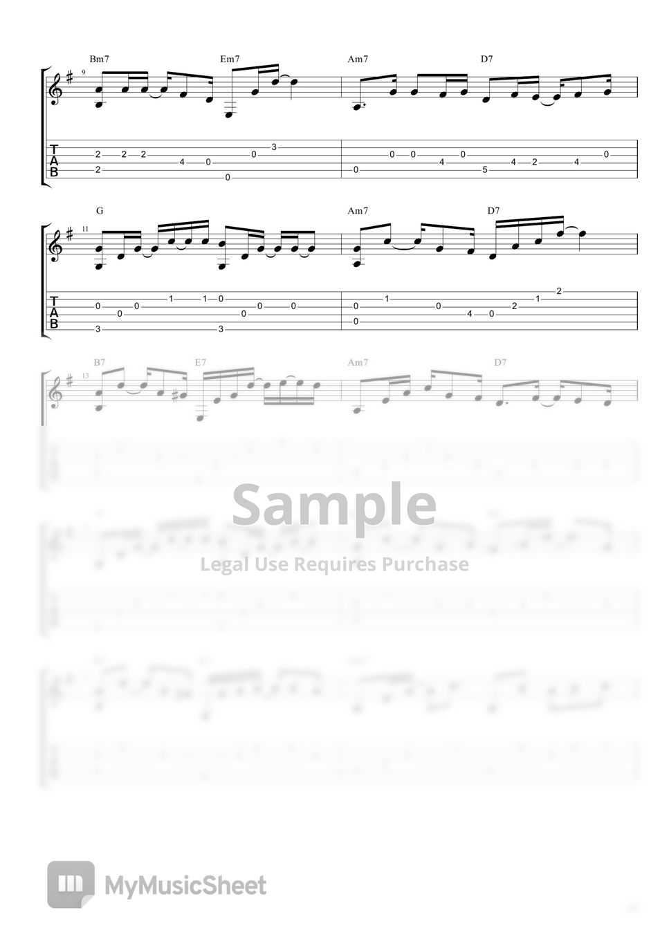 쉬운기타타브악보 내 마음에 비친 내 모습 유재하 曲谱 By Daniel K