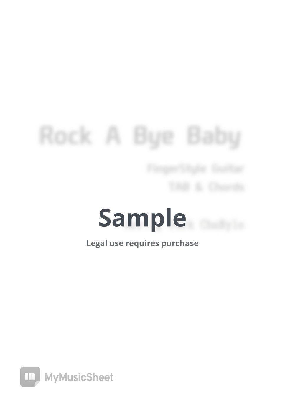 Nursery Rhyme - Rock A Bye Baby (FingerStyle) Tab + 1staff by Park ChaNyle