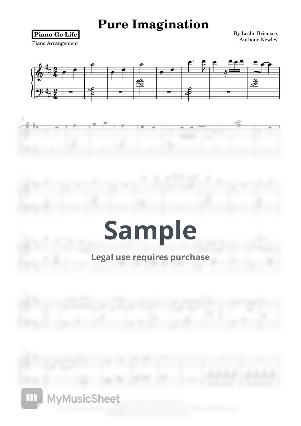 Mormon Tabernacle Choir - Pure Imagination (WONKA) Sheet Music by Piano ...