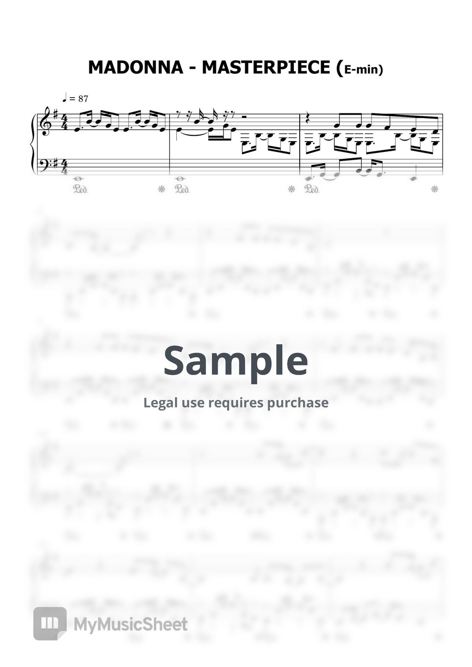 MADONNA - MASTERPIECE Sheet Music by Tereshchenko M(Michael piano)