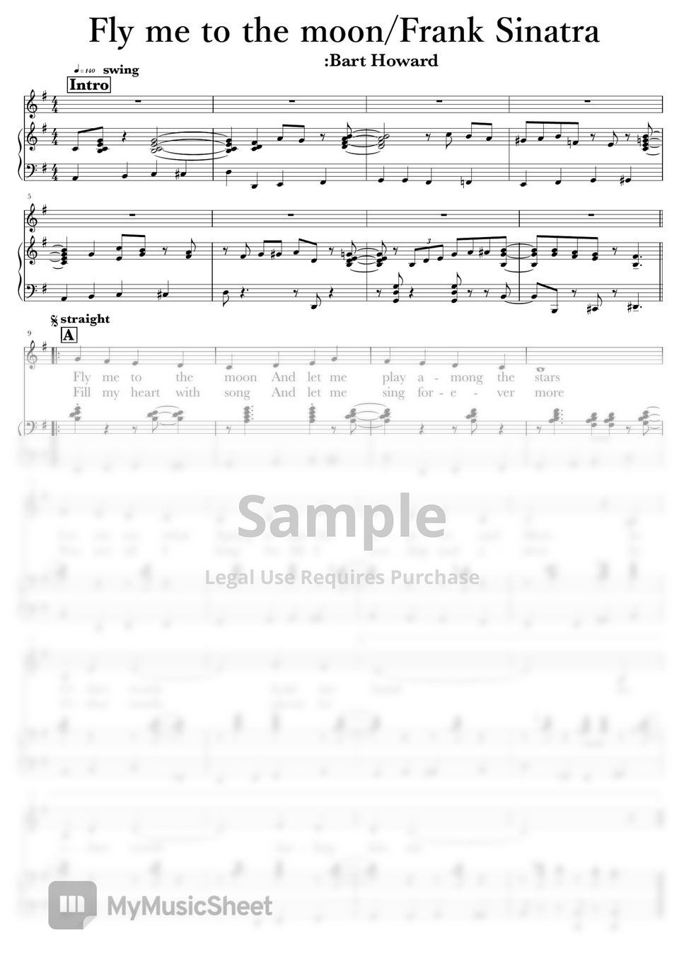 Frank Sinatra - fly me to the moon Sheets by Eri Nagayama