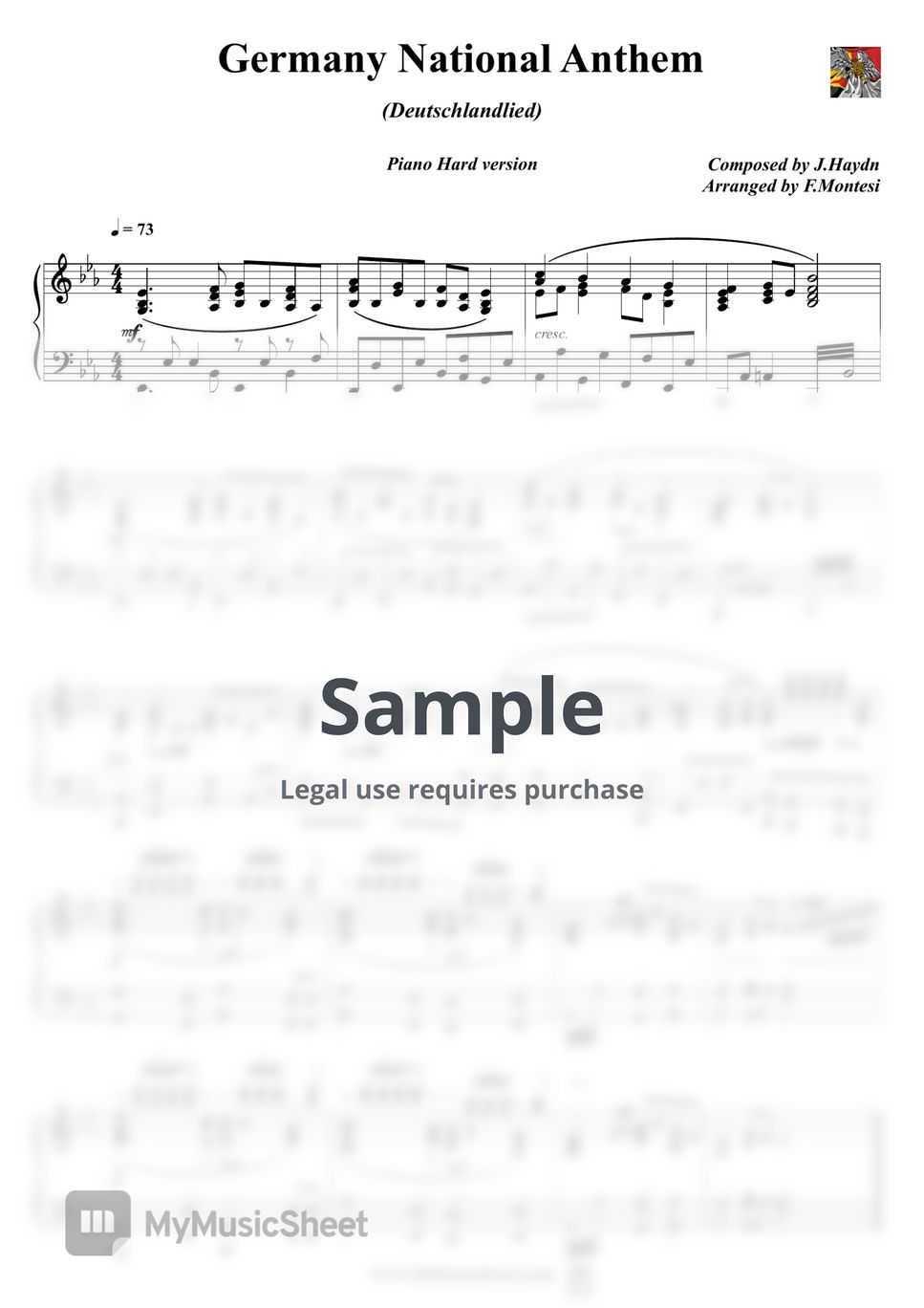 German National Anthem Hoja by Fabio Montesi