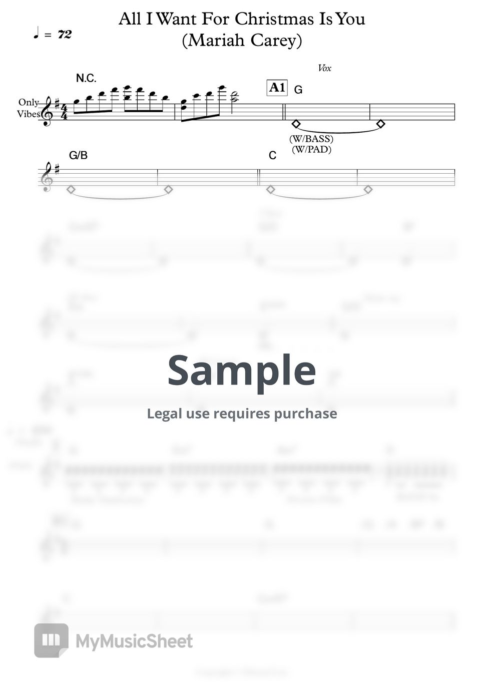 Mariah Carey - All I Want For Christmas Is You TAB+1 Staff by edward8561